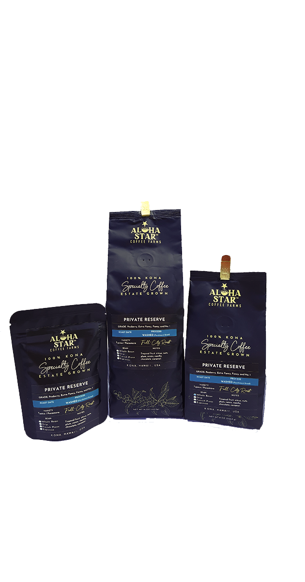 Aloha Star Coffee 100 Kona Private Reserve Classic Washed Medium Roast ...